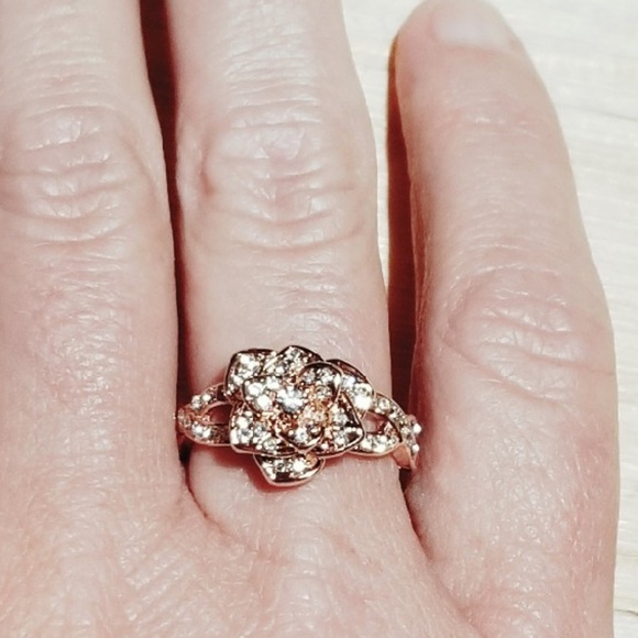 Jewelry | Rose Gold Cz Ring Statement Ring Crystal Ring | Poshmark